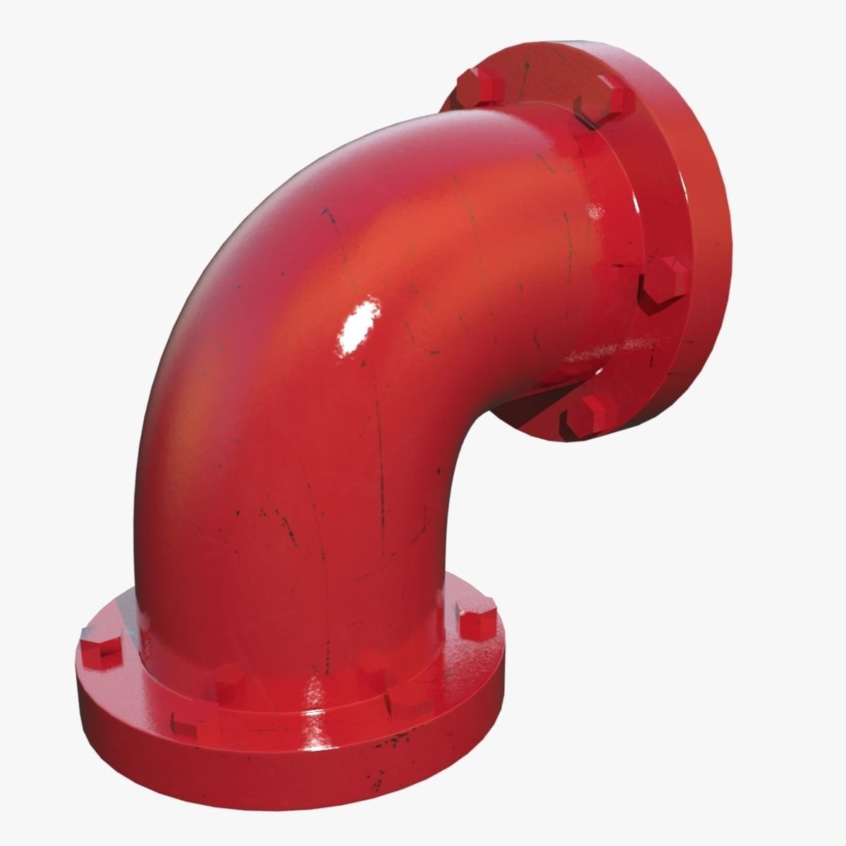 Red Painted Pipe Collection 3D model | CGTrader