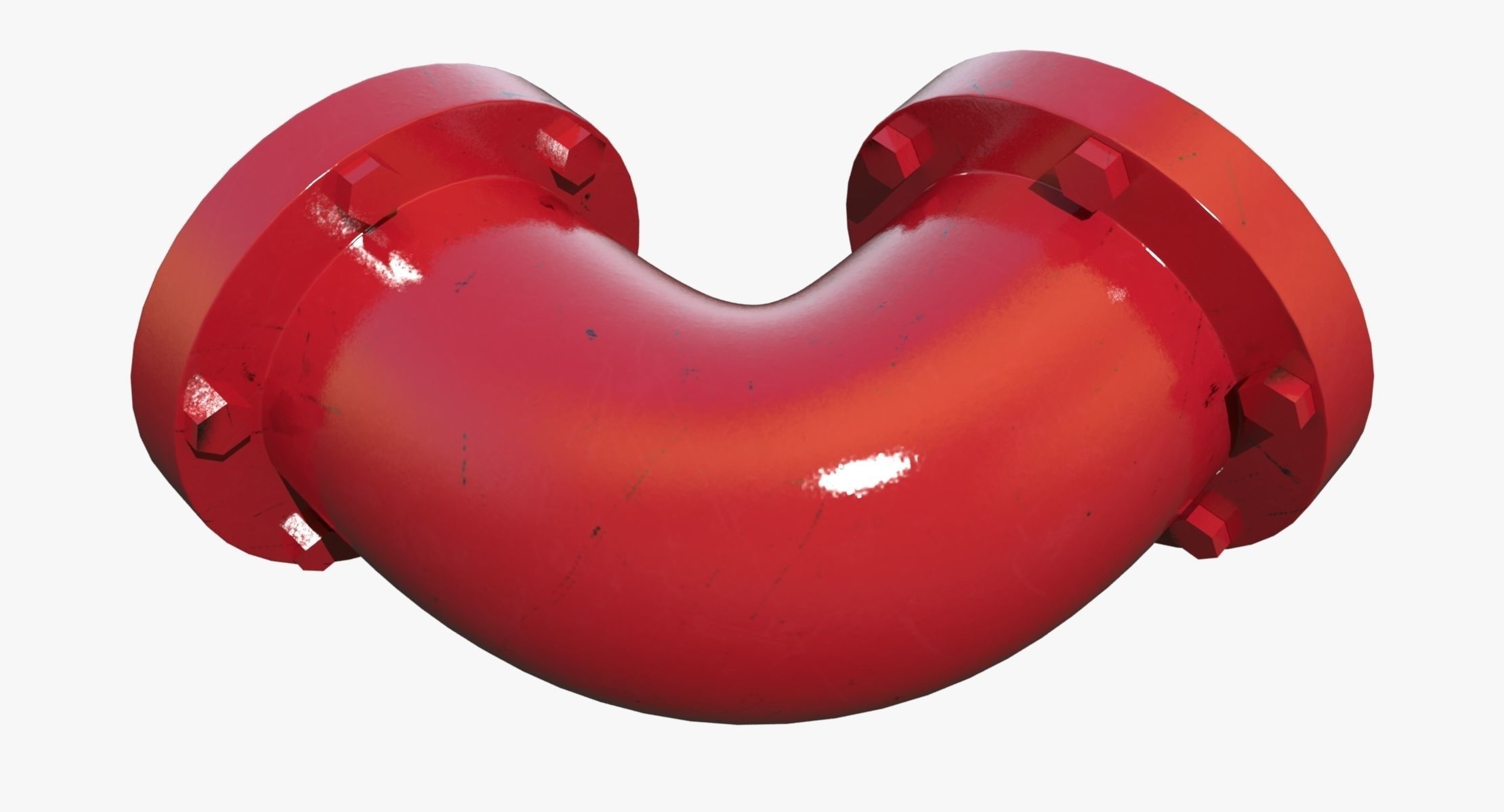 Red Painted Pipe Collection 3D model | CGTrader