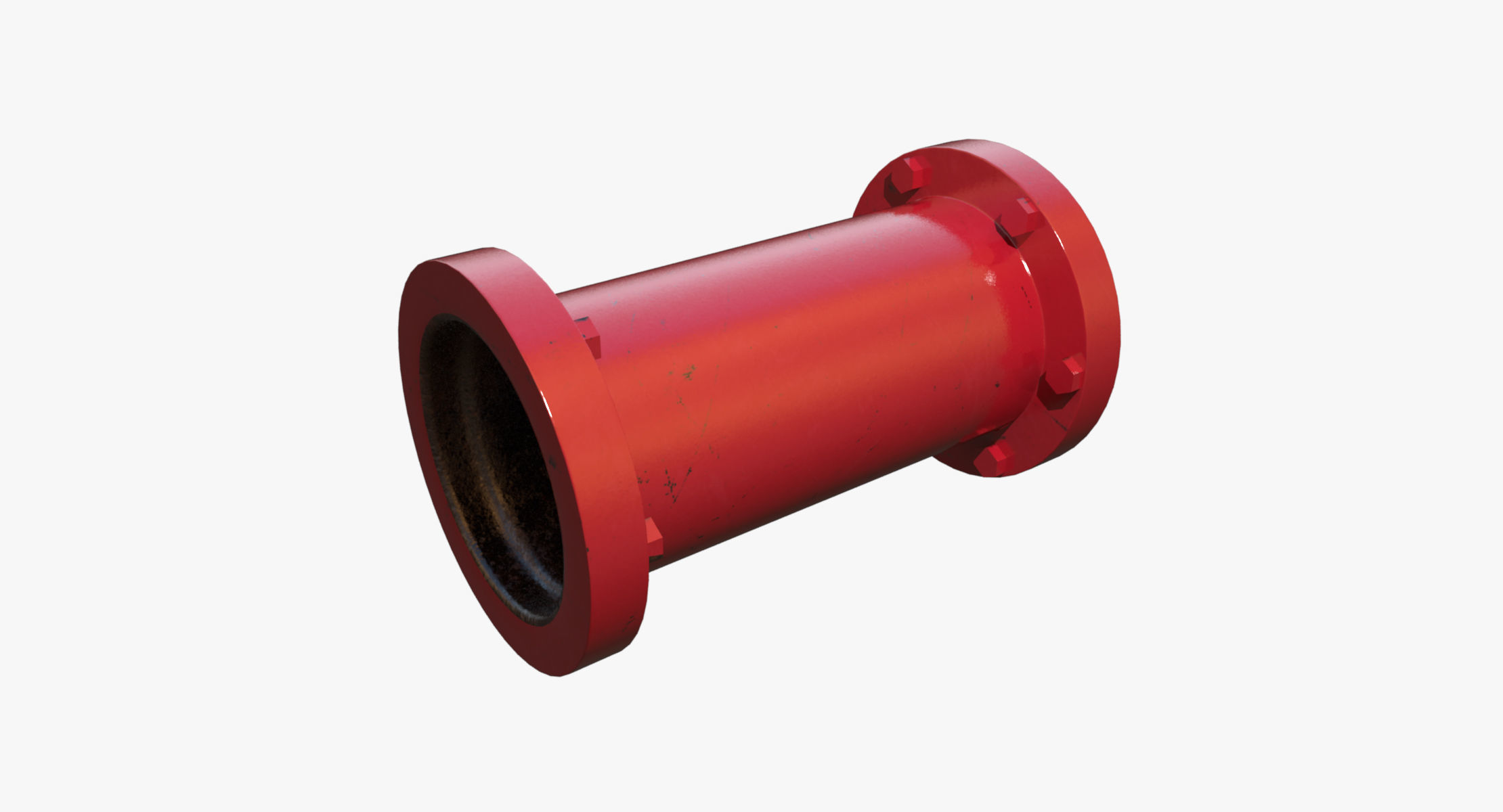 Red Painted Pipe Collection 3D model | CGTrader