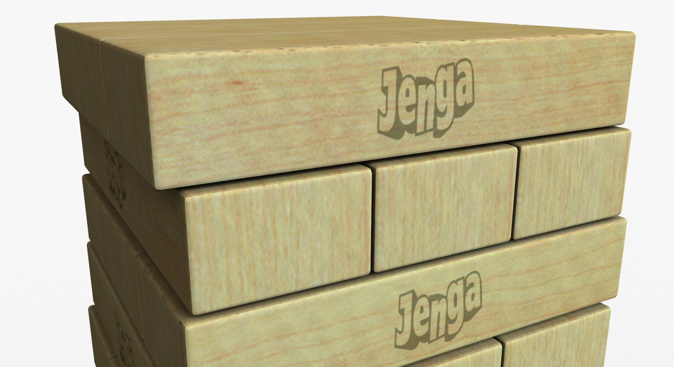 Jenga stack of wooden blocks 3D model | CGTrader