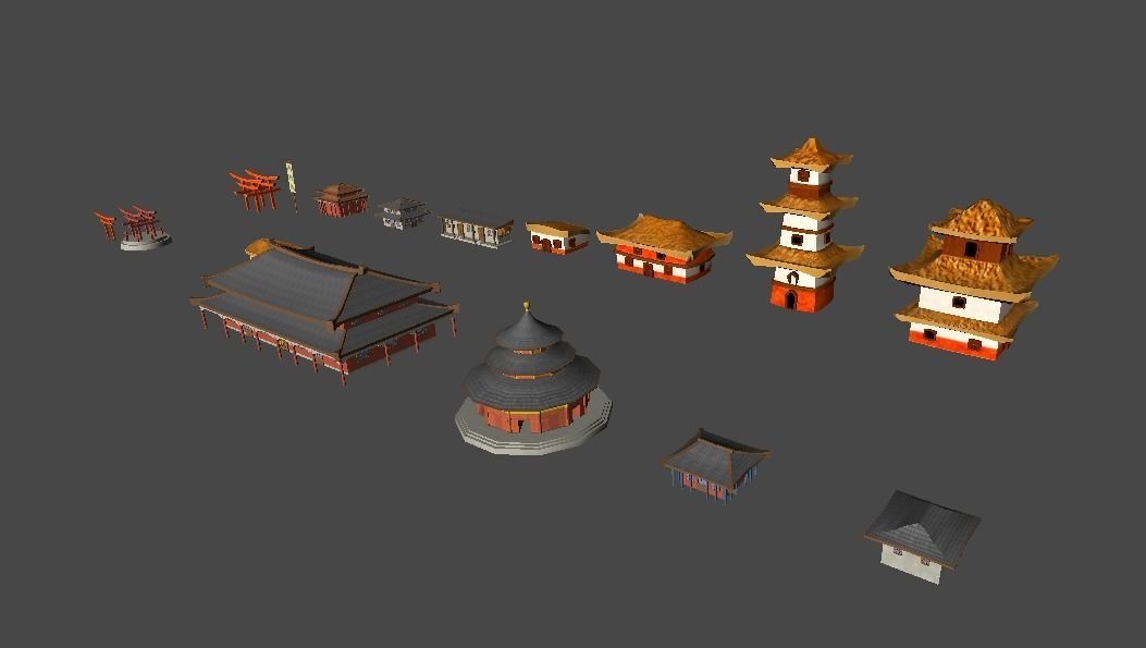 3D model Cartoon asian props VR / AR / low-poly | CGTrader