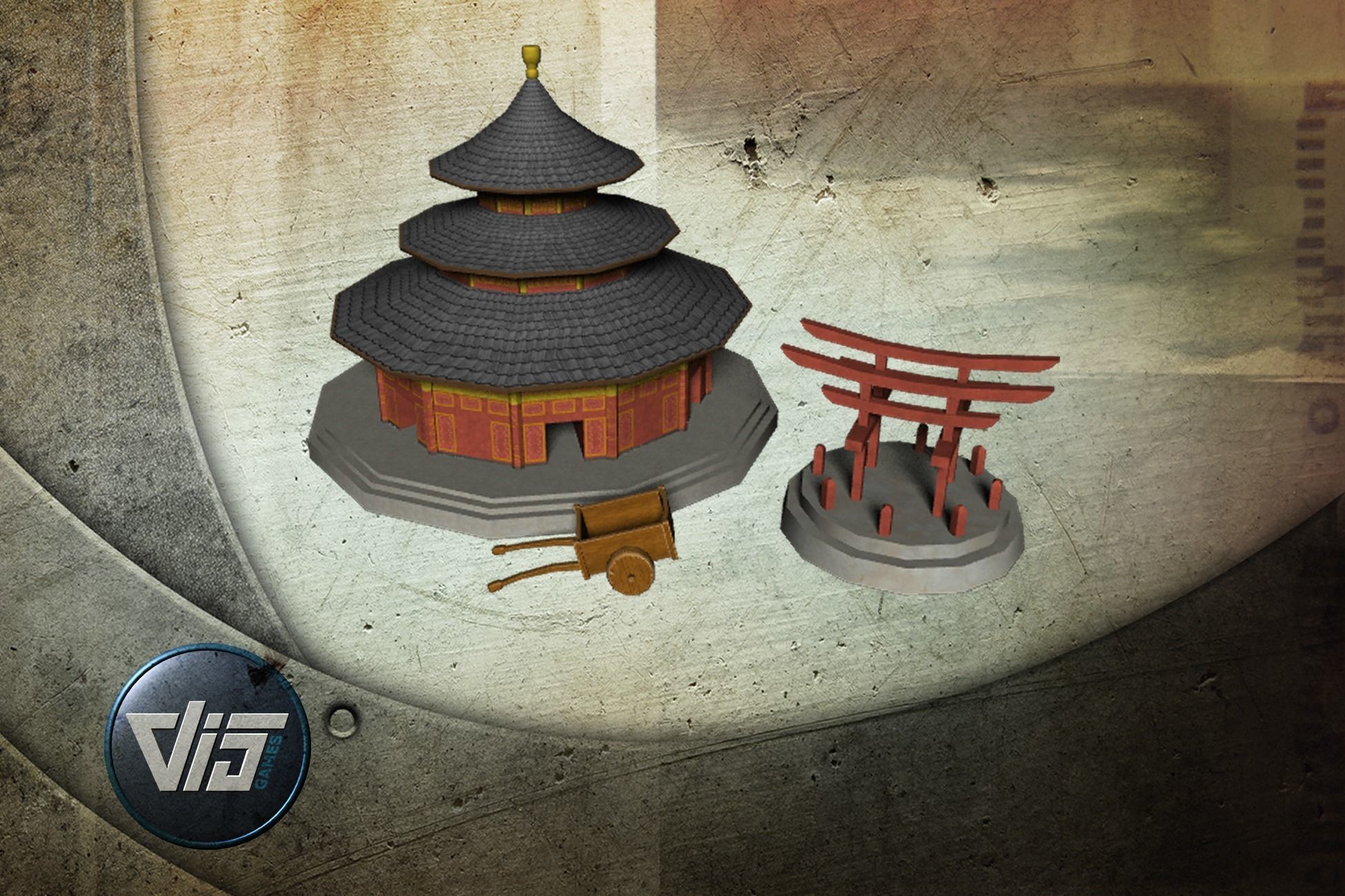 3D model Cartoon asian props VR / AR / low-poly | CGTrader