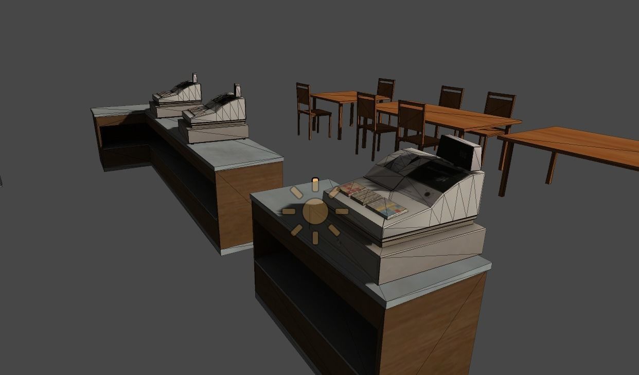 3D model Fastfood restaurant props VR / AR / low-poly | CGTrader