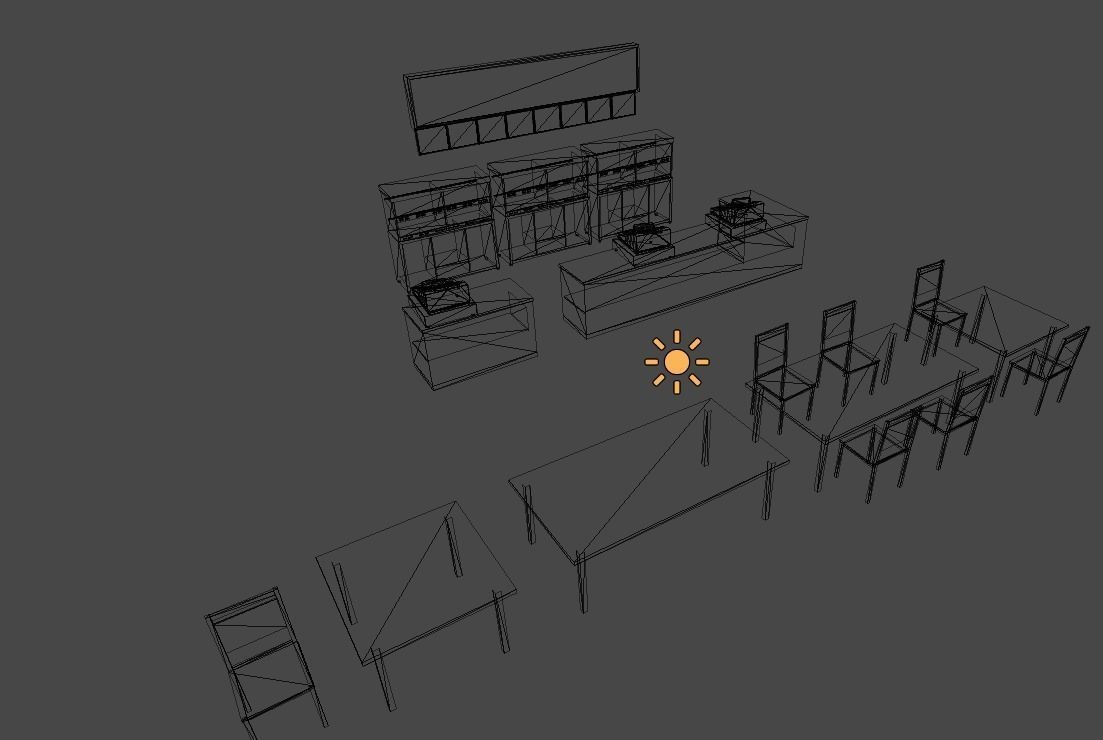 3D model Fastfood restaurant props VR / AR / low-poly | CGTrader