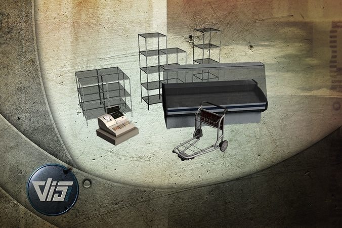 3D model Shop props collection VR / AR / low-poly | CGTrader