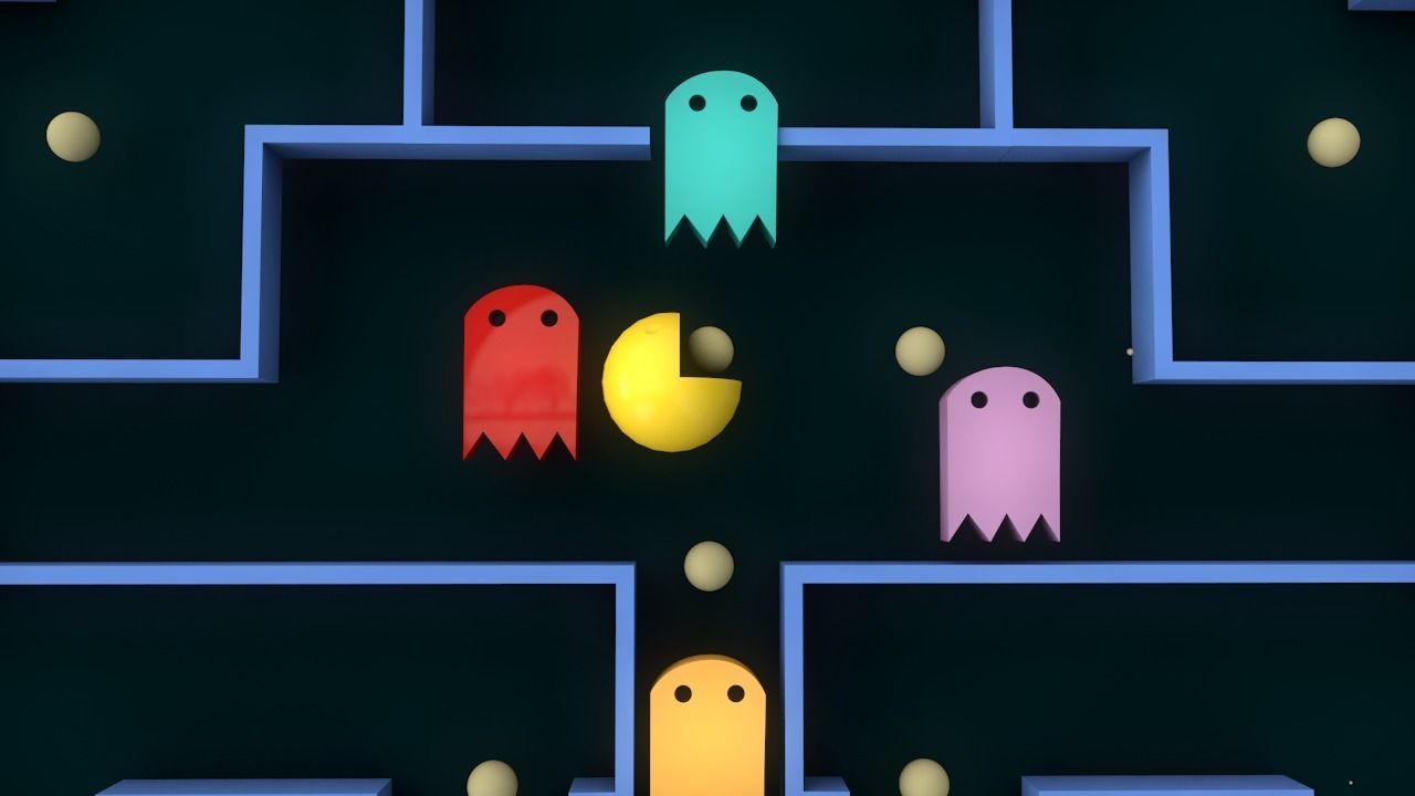 pacman game free VR / AR / low-poly 3D model | CGTrader