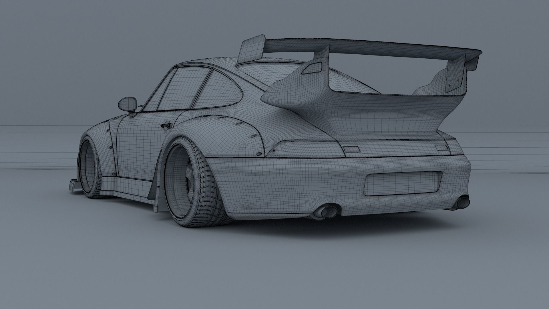 porsche 993 RWB rauh-welt 3D model | CGTrader