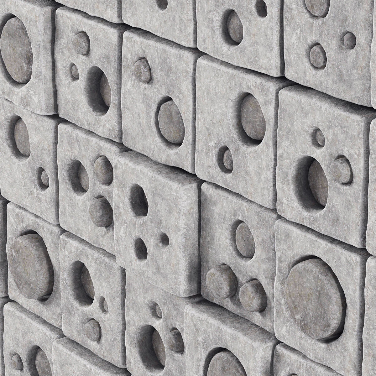 Stone panel cube hole 3D model | CGTrader