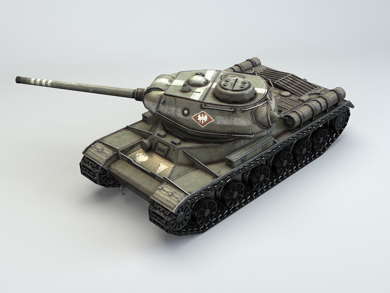 3D model Low Poly IS-1 85 soviet russian heavy tank VR / AR / low-poly ...