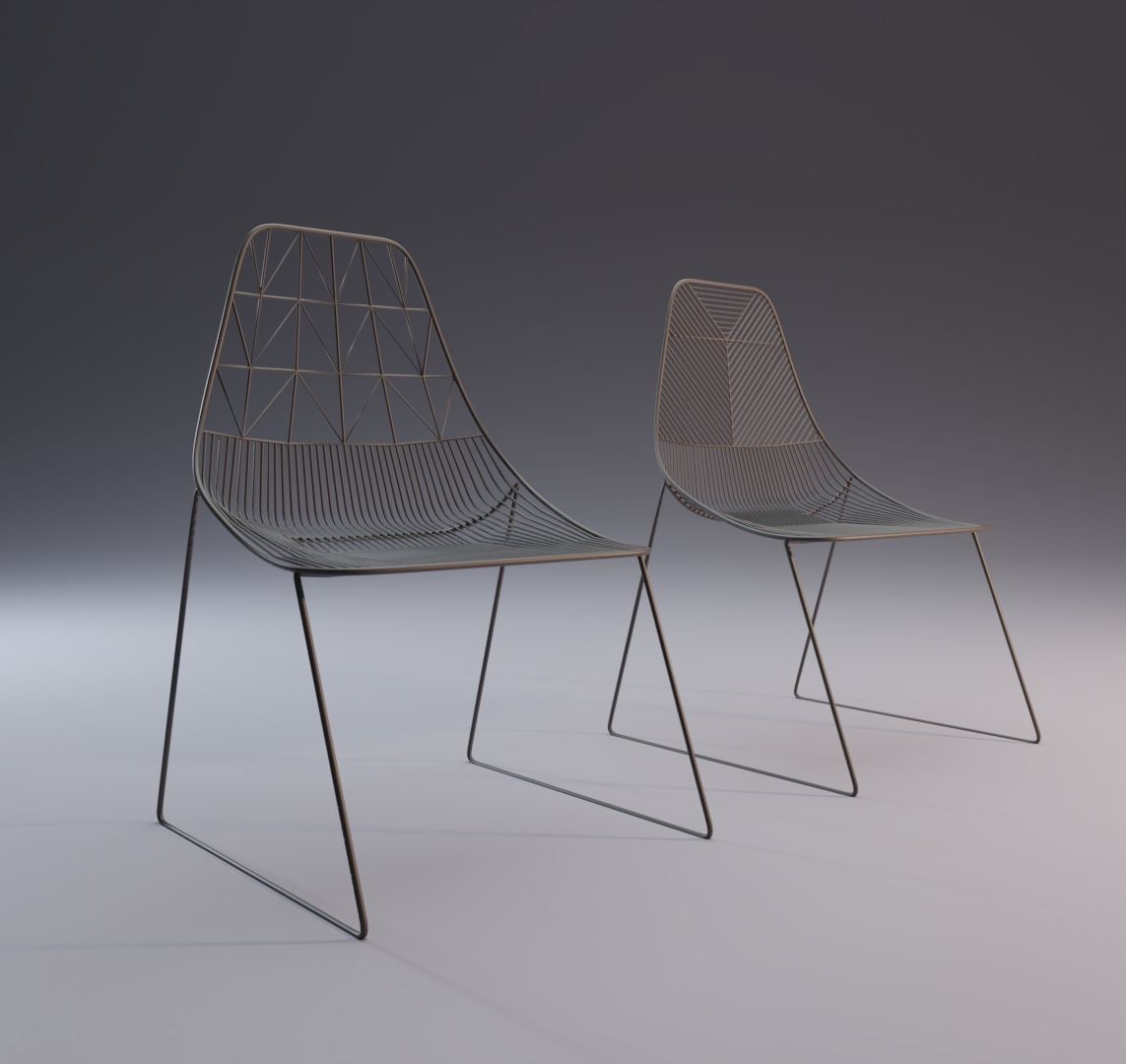 Wired chairs free 3D model | CGTrader