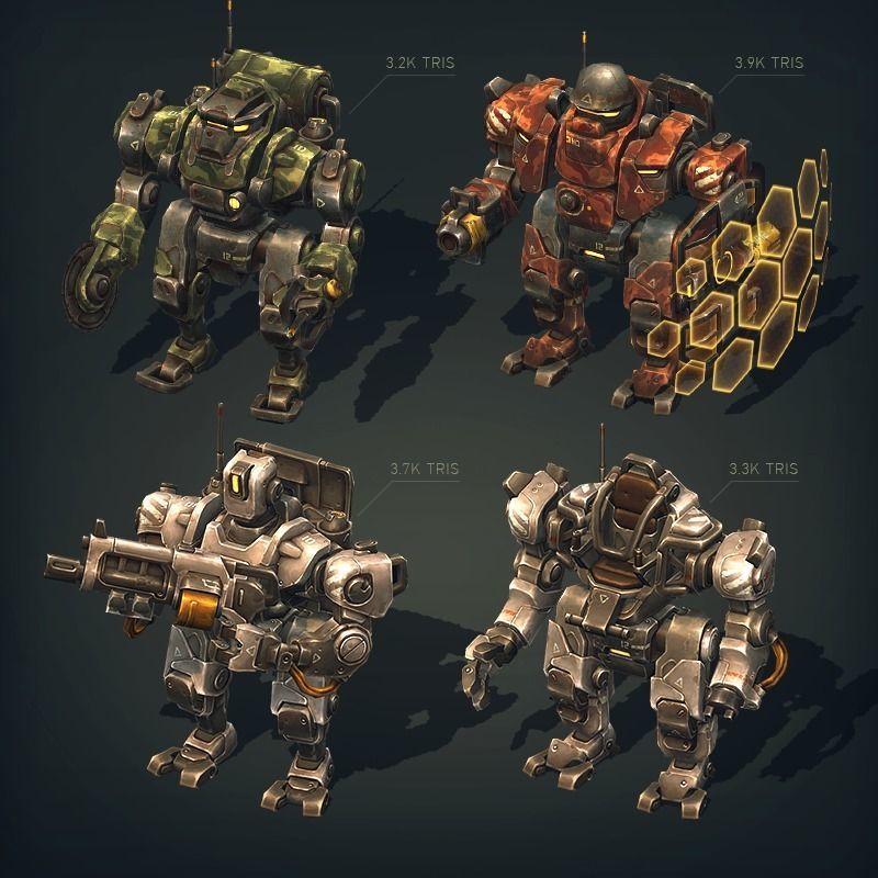 3D model Mech Constructor - Humanoids VR / AR / low-poly rigged ...