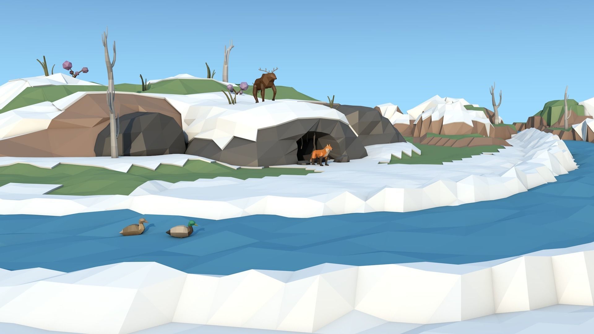 Spring Animal Pack free VR / AR / low-poly 3D model | CGTrader