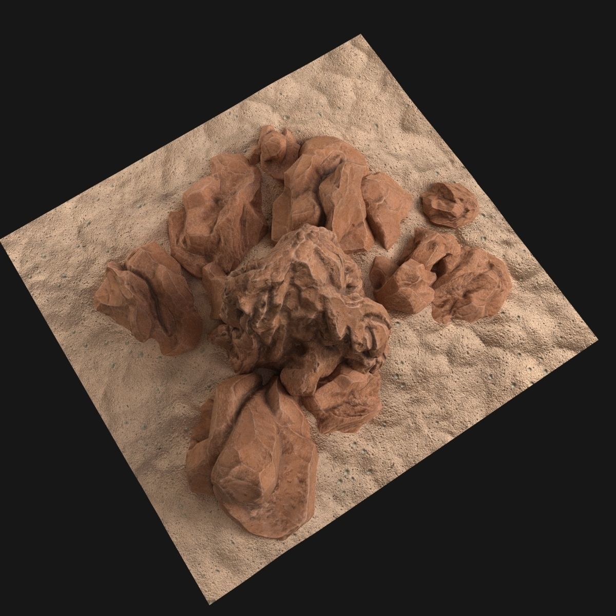Desert rock 3D model | CGTrader