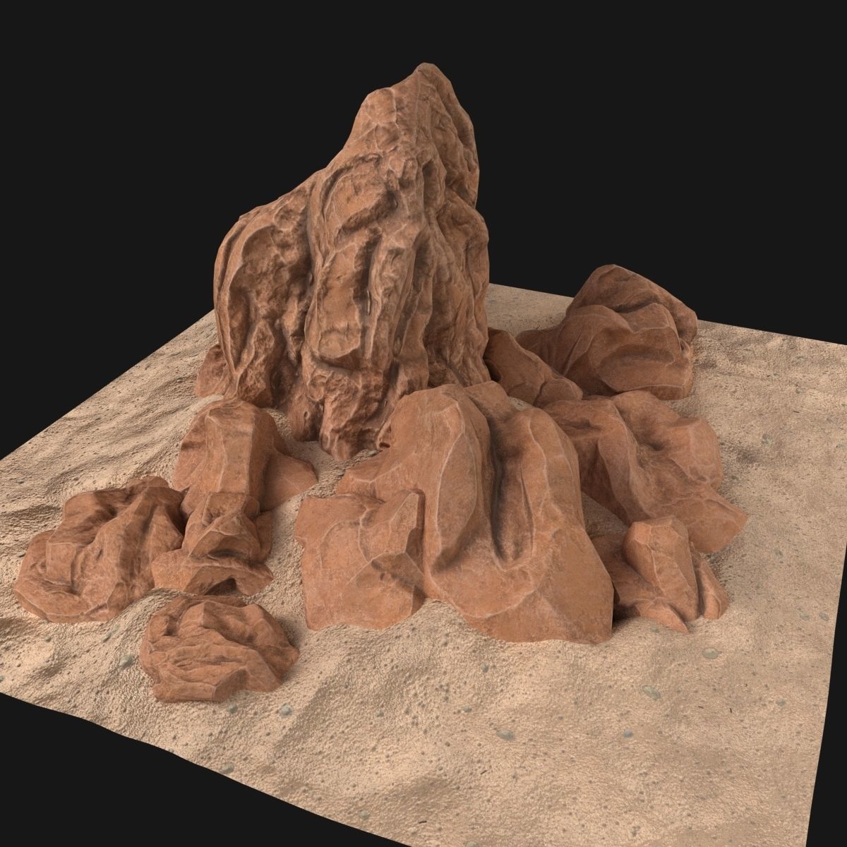 Desert rock 3D model | CGTrader