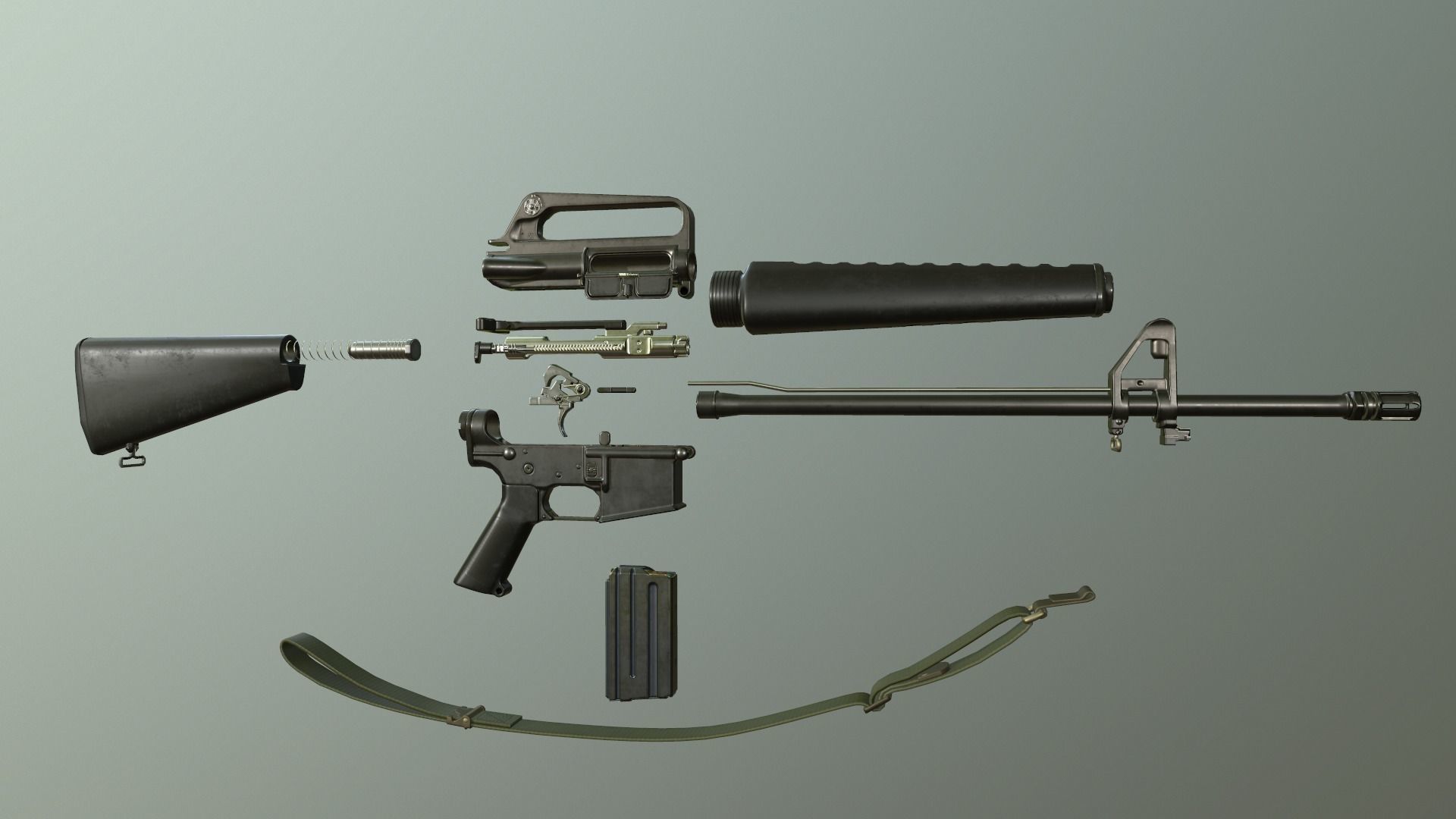 3D model M16A1 rifle VR / AR / low-poly | CGTrader