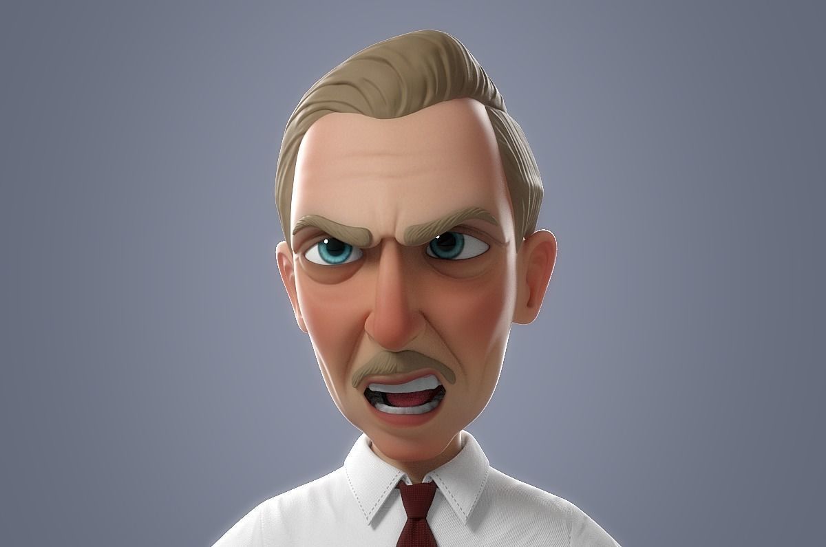 Cartoon Old Man Rigged 3D model rigged | CGTrader