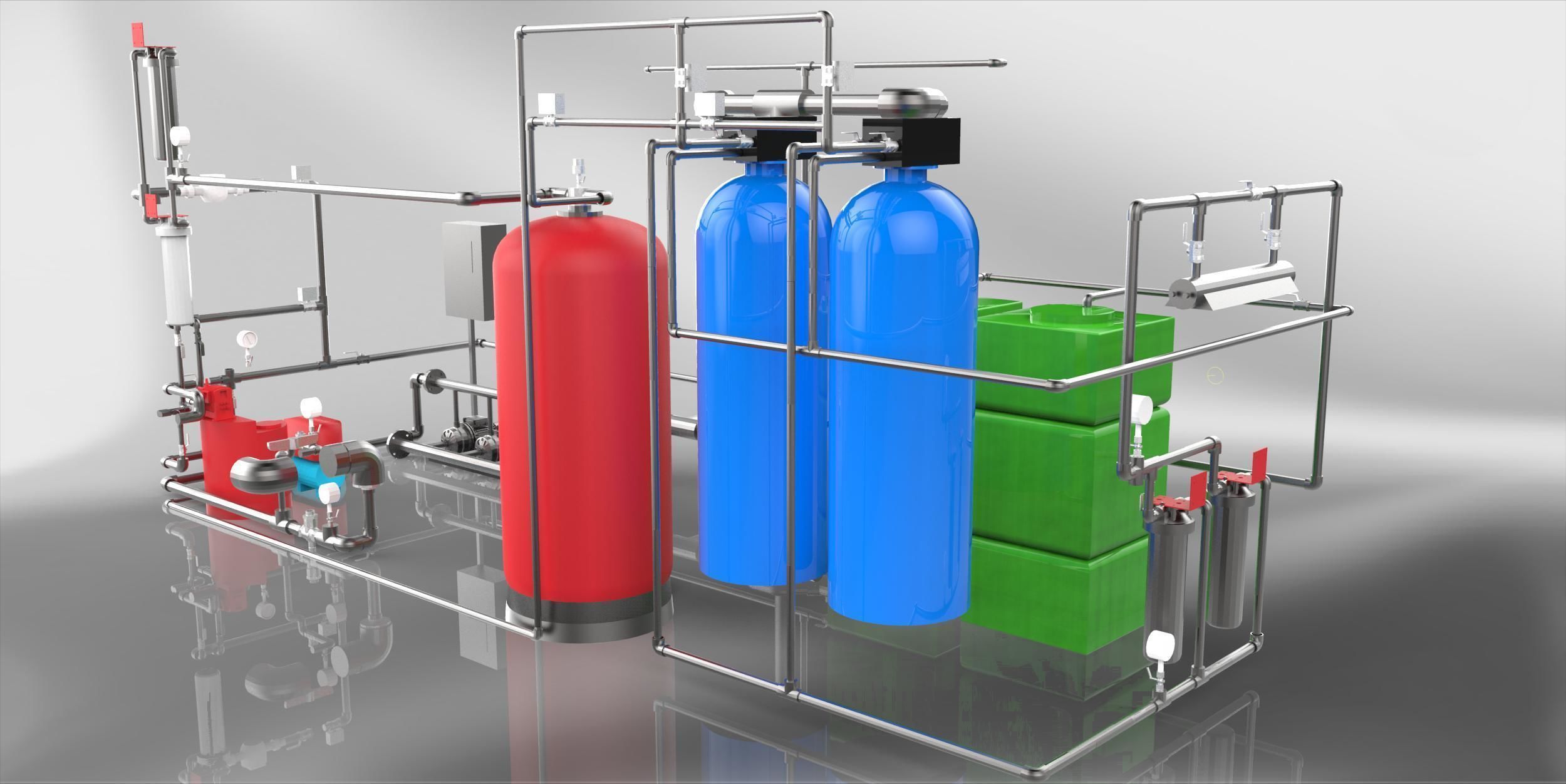 Water purification system 3D model | CGTrader