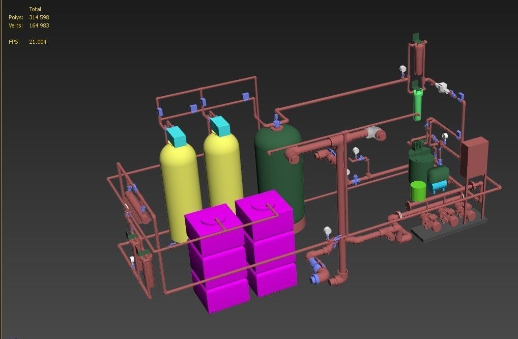 Water purification system 3D model | CGTrader