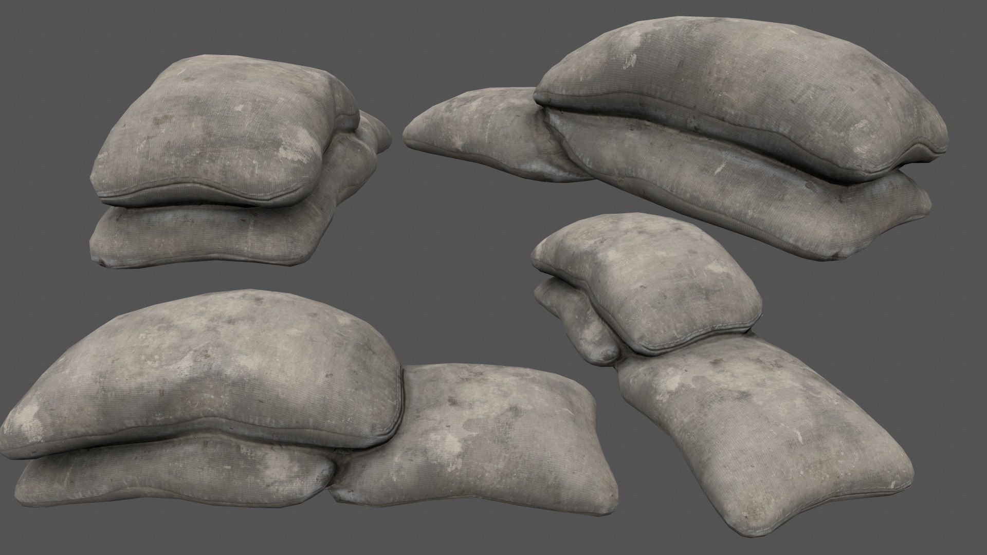 3D model sanbag set pile of rocks VR / AR / low-poly | CGTrader