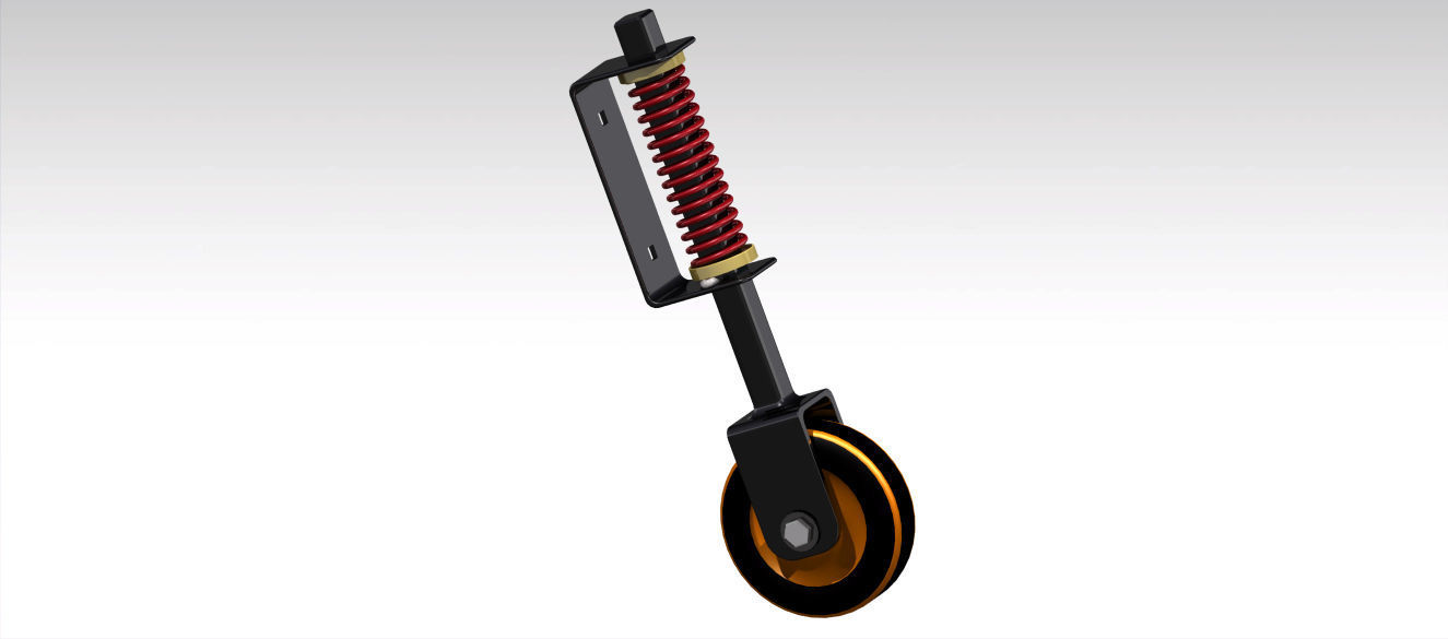 Heavy Duty Spring Loaded Gate Wheel free 3D model | CGTrader