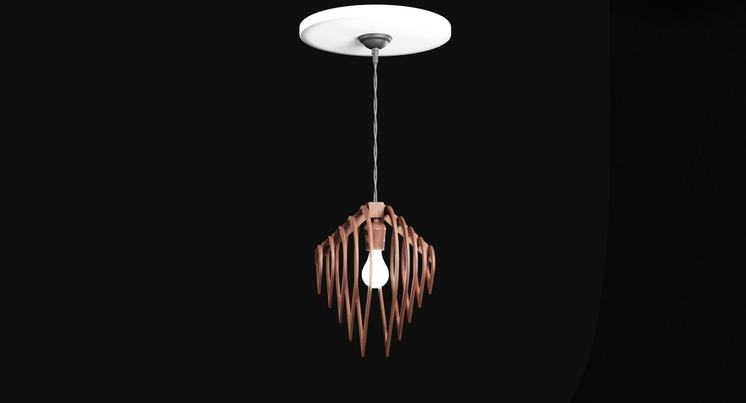 Wooden Designer Ceiling Lamp 3D model | CGTrader