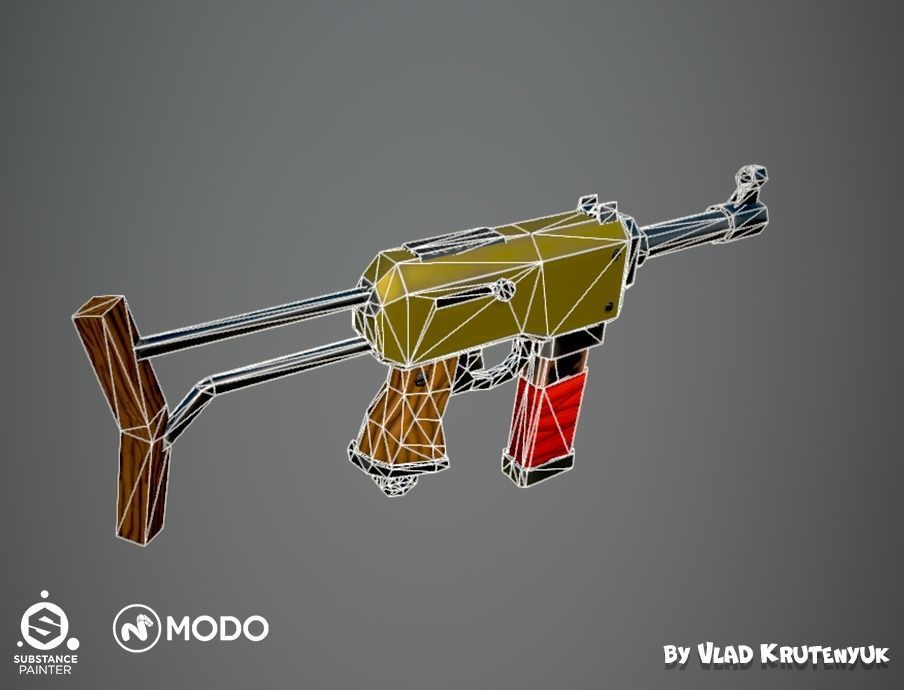3D model Stylized Cartoon Gun - 3D Game-ready asset VR / AR / low-poly ...