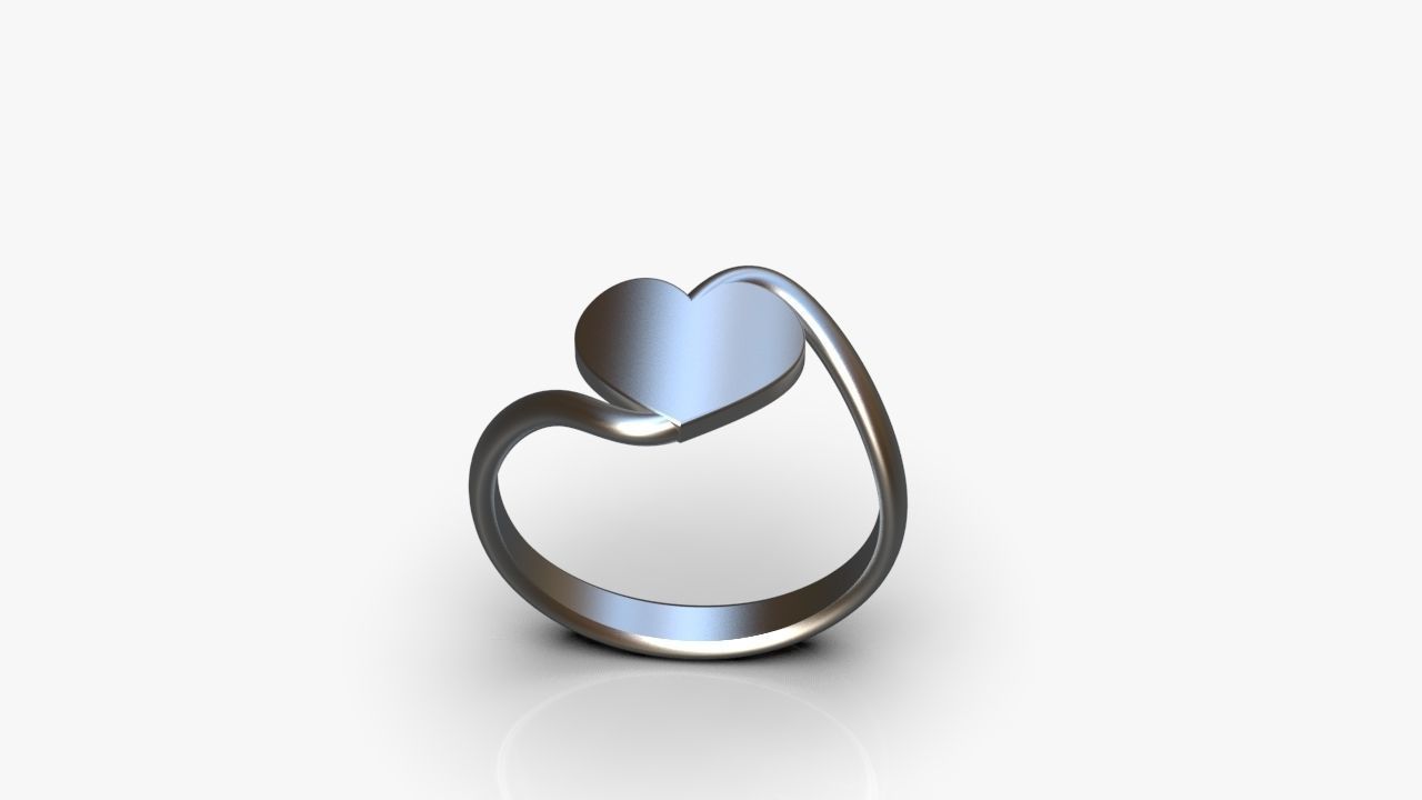 Heart ring 3D model 3D printable | CGTrader