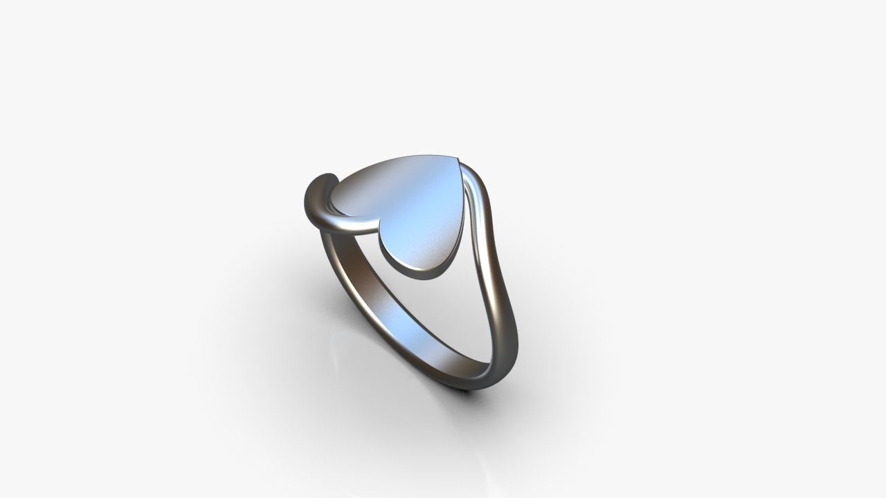 Heart ring 3D model 3D printable | CGTrader