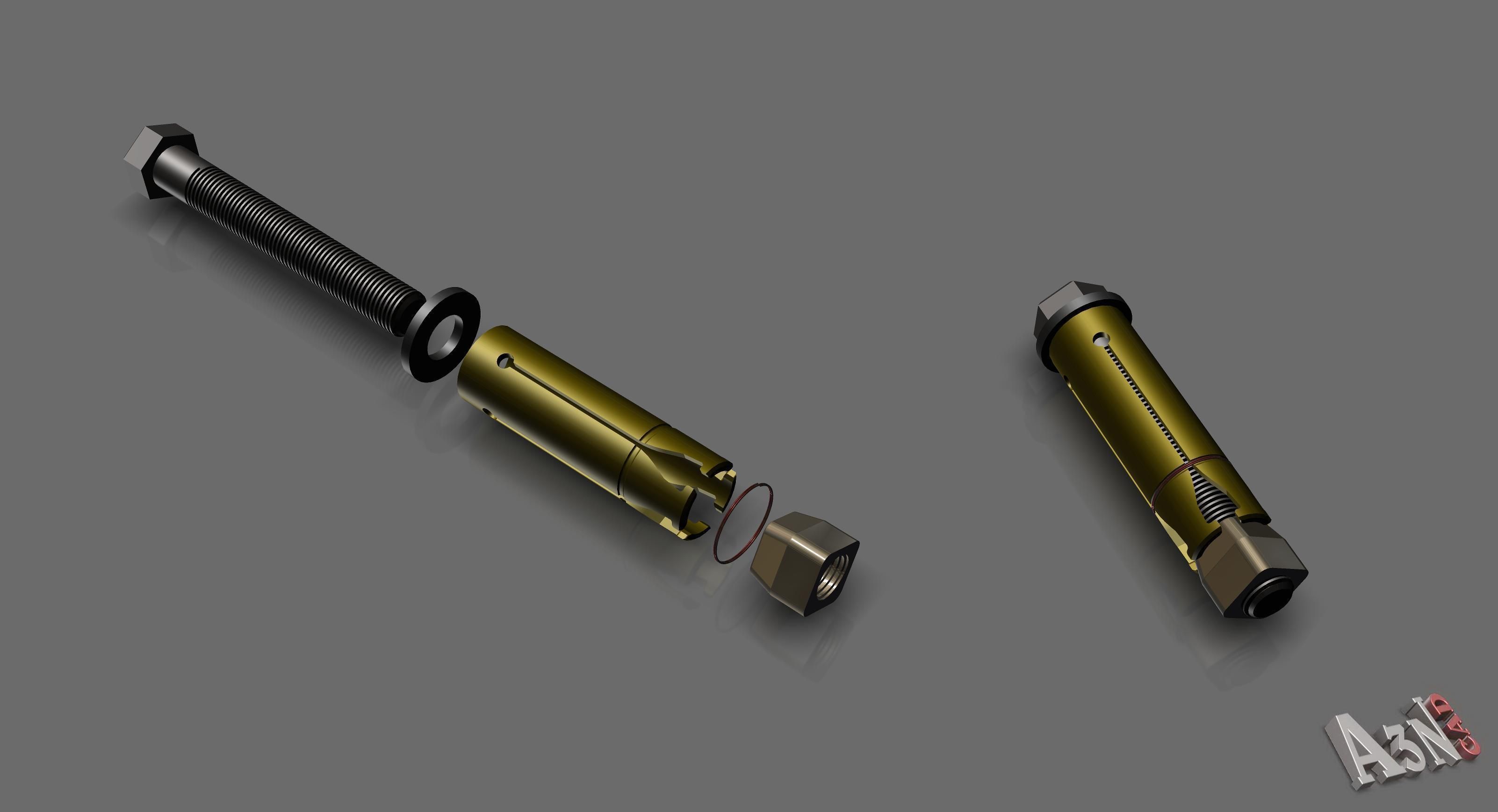 Shield Anchor Loose Bolt free 3D model | CGTrader