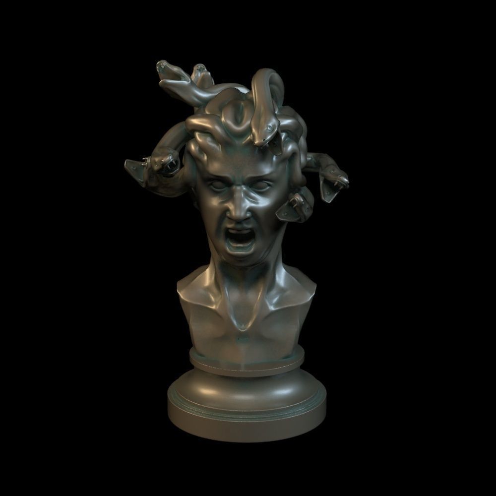 Medusa model statue of snake 3D model 3D printable | CGTrader