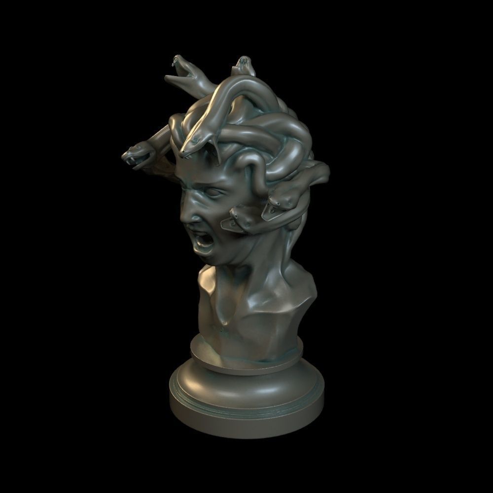 Medusa model statue of snake 3D model 3D printable | CGTrader
