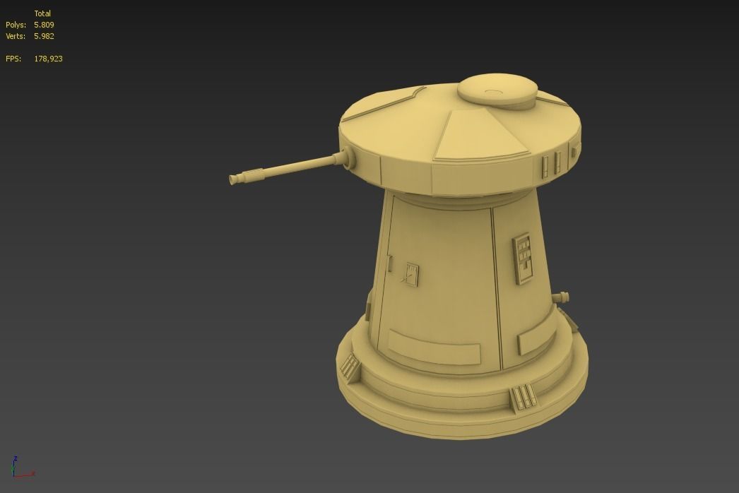 3D model Star Wars DF9 Turret VR / AR / low-poly | CGTrader