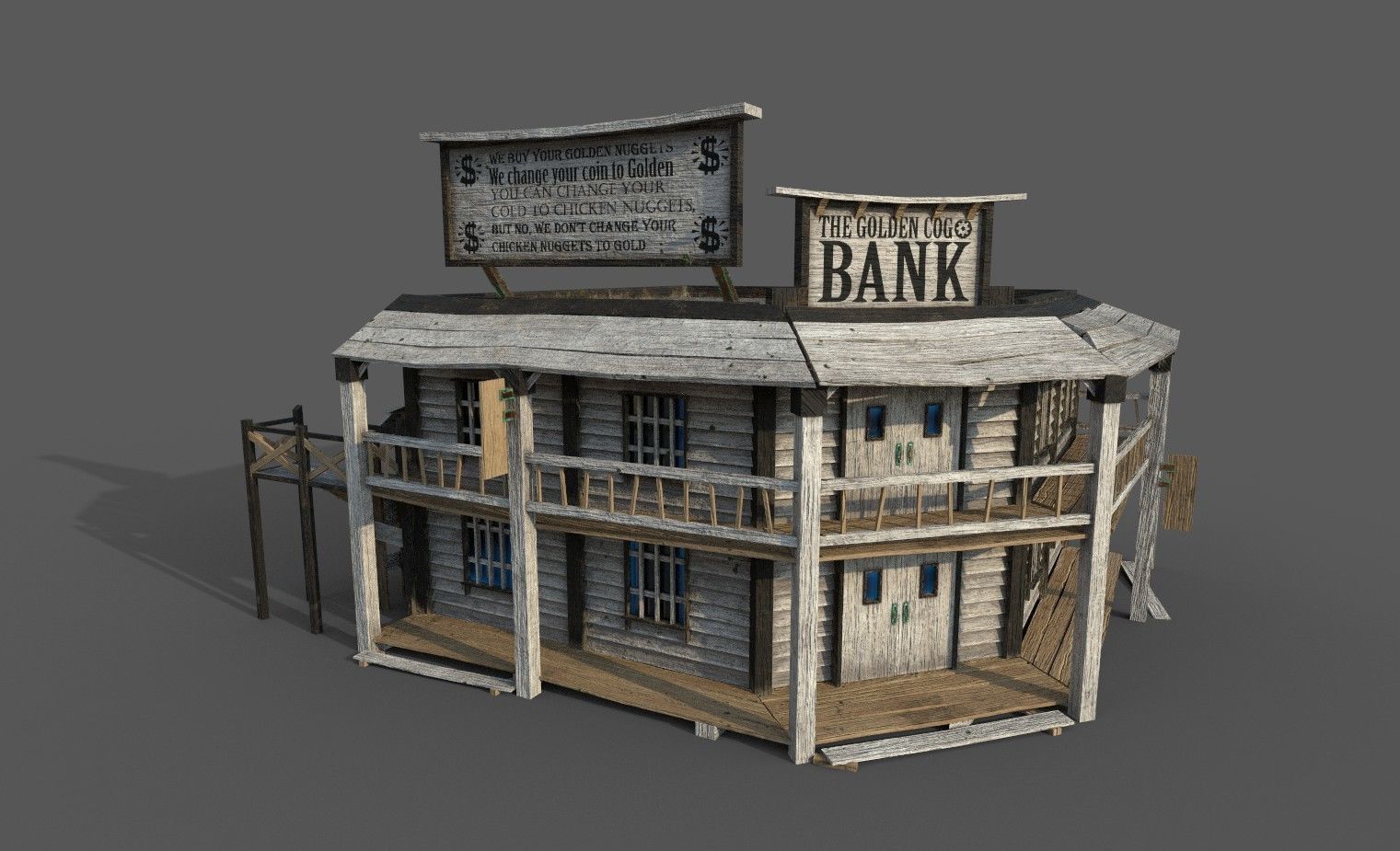 3D model Western Bank VR / AR / low-poly | CGTrader