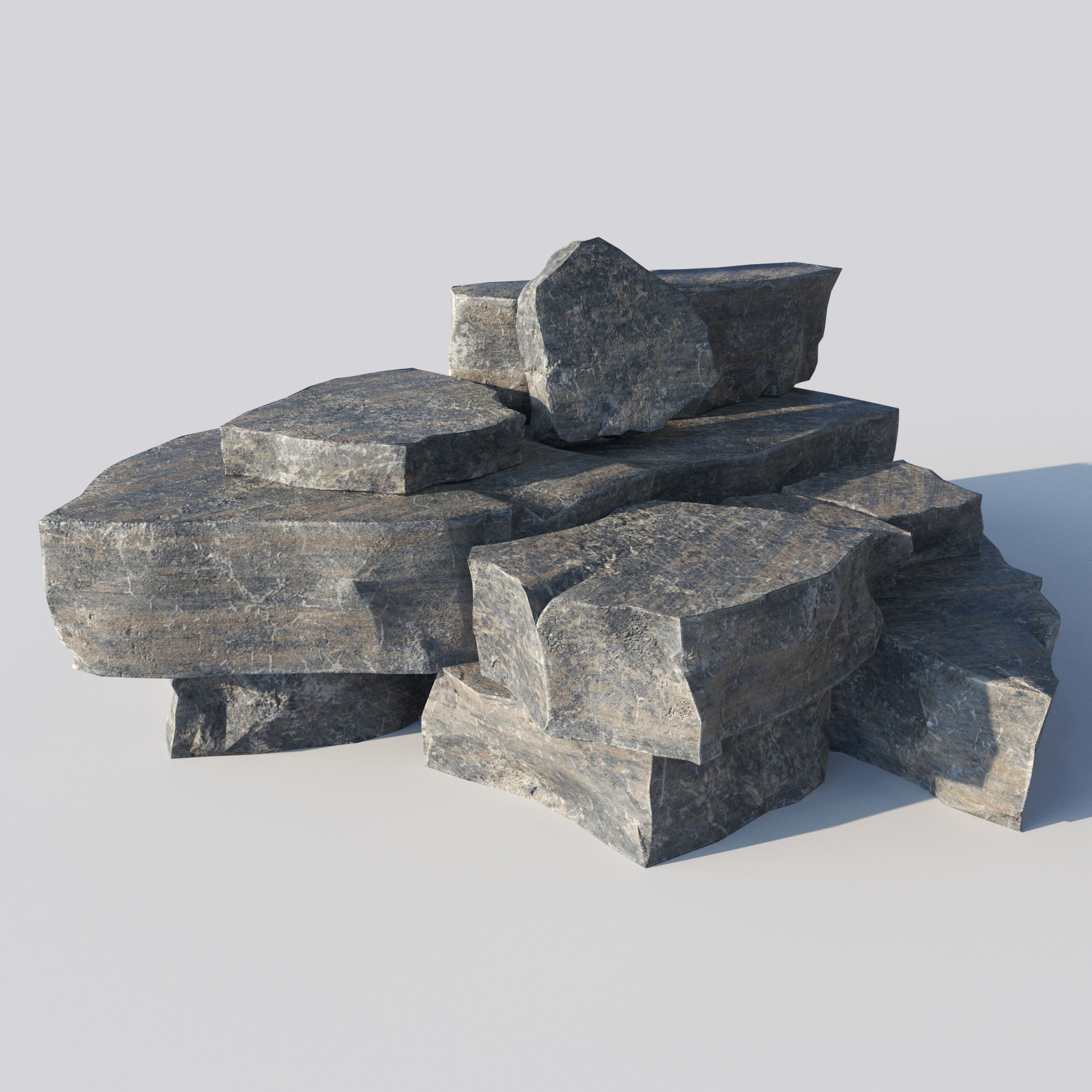 Rock Flat Pack 3D model rigged | CGTrader