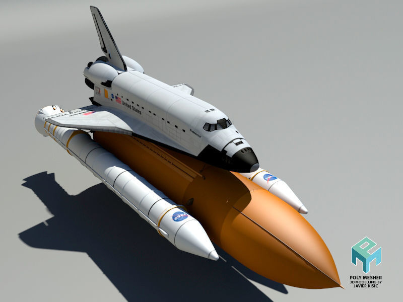 Endeavour Space Shuttle 3D model rigged | CGTrader