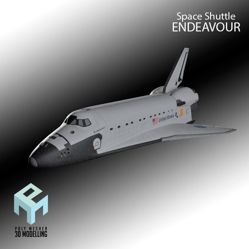 Endeavour Space Shuttle 3D model rigged | CGTrader