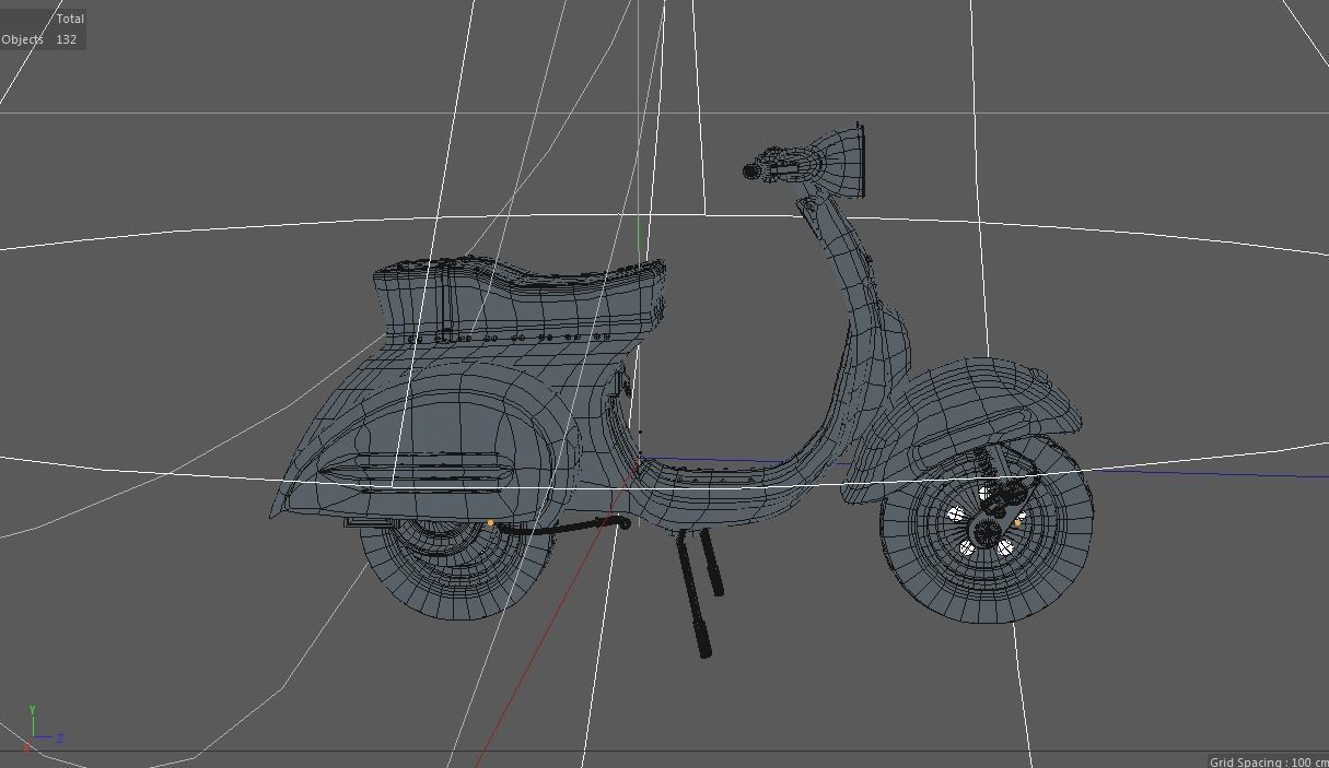3D model Low-Poly Vespa Scooter low-poly 3D Model VR / AR / low-poly ...