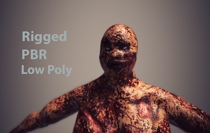 3D model Zombie fat man Low poly PBR rigged VR / AR / low-poly | CGTrader