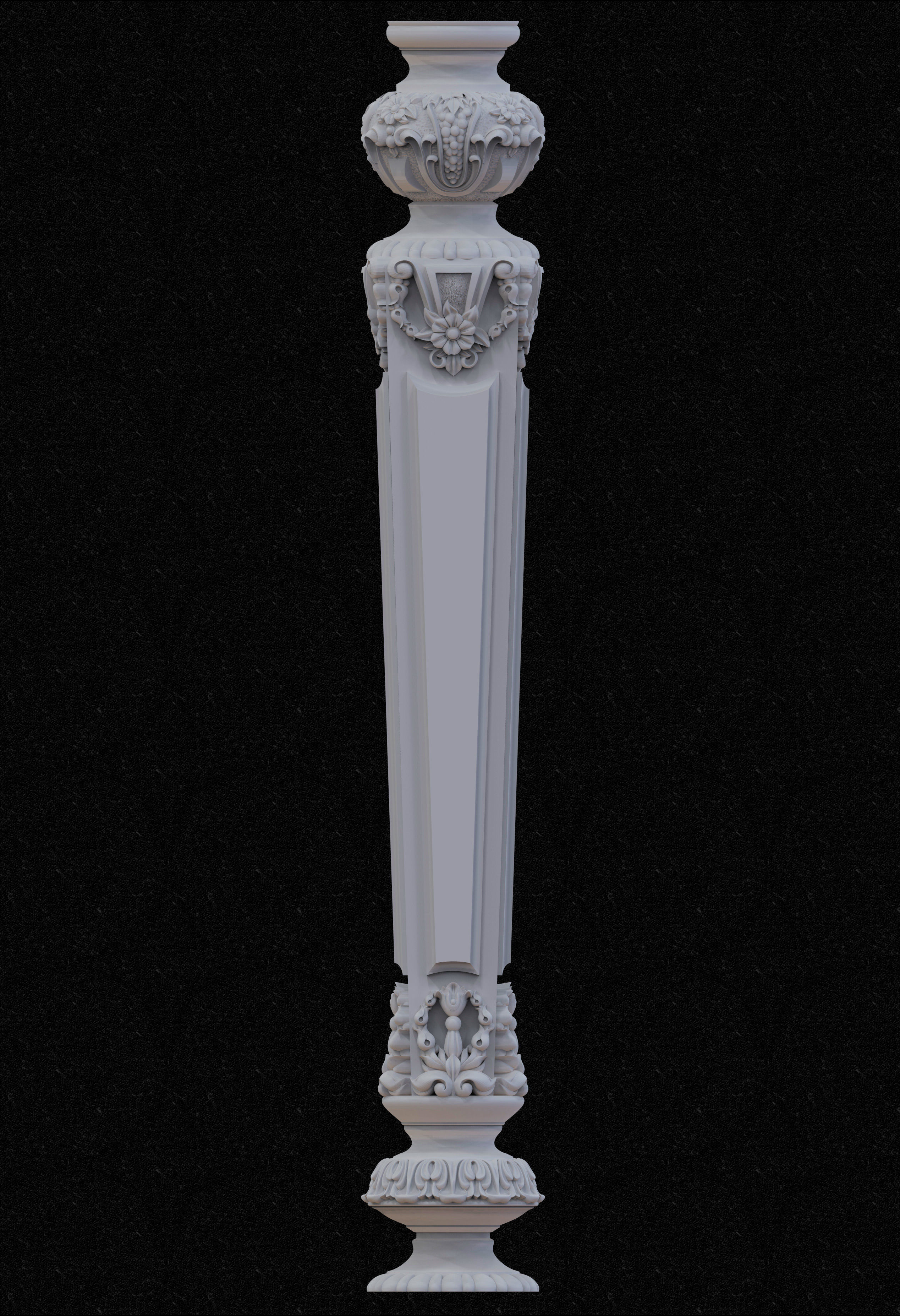 Decorative baluster 3D model 3D printable | CGTrader