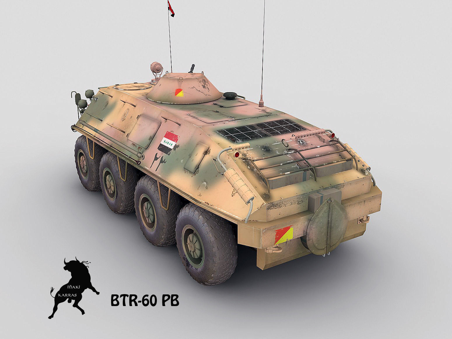 BTR-60 Pb 3D Model rigged .max .obj - CGTrader.com