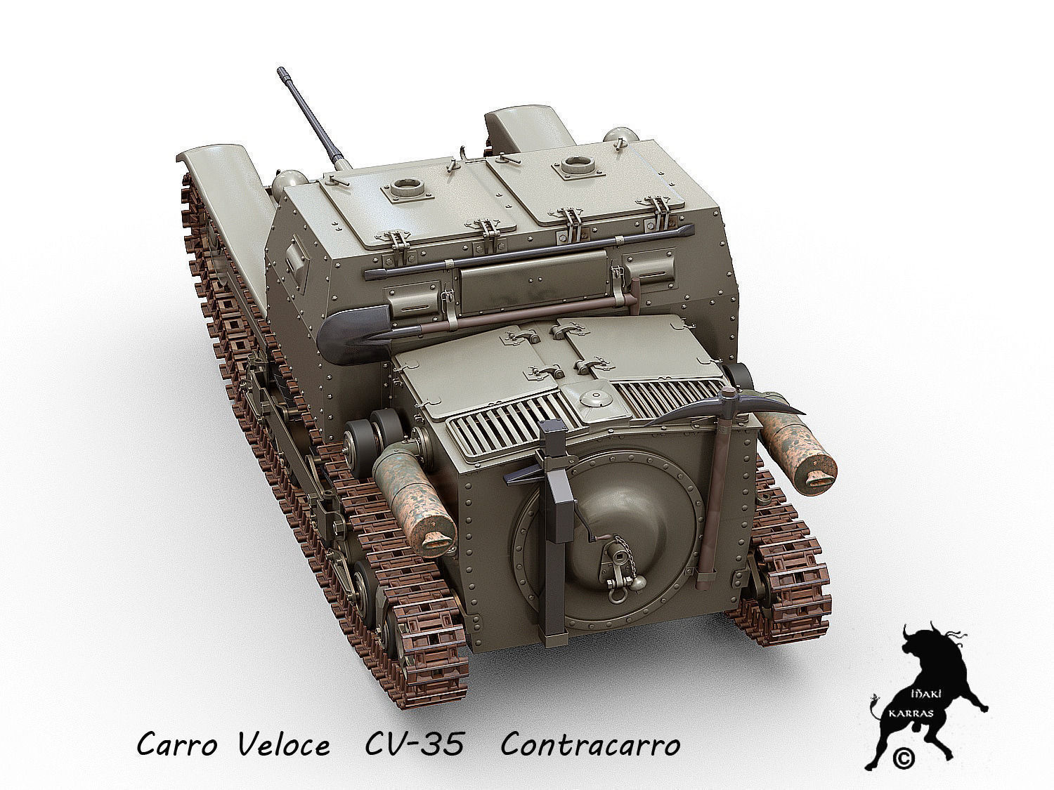 Carro Veloce CV-35 Anticarro 3D Model MAX OBJ FBX | CGTrader.com