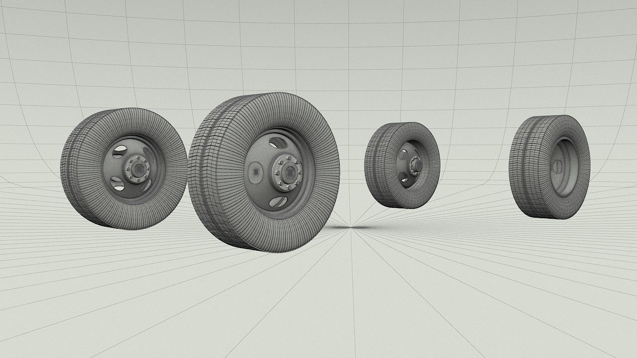 Truck Wheels 3D model | CGTrader