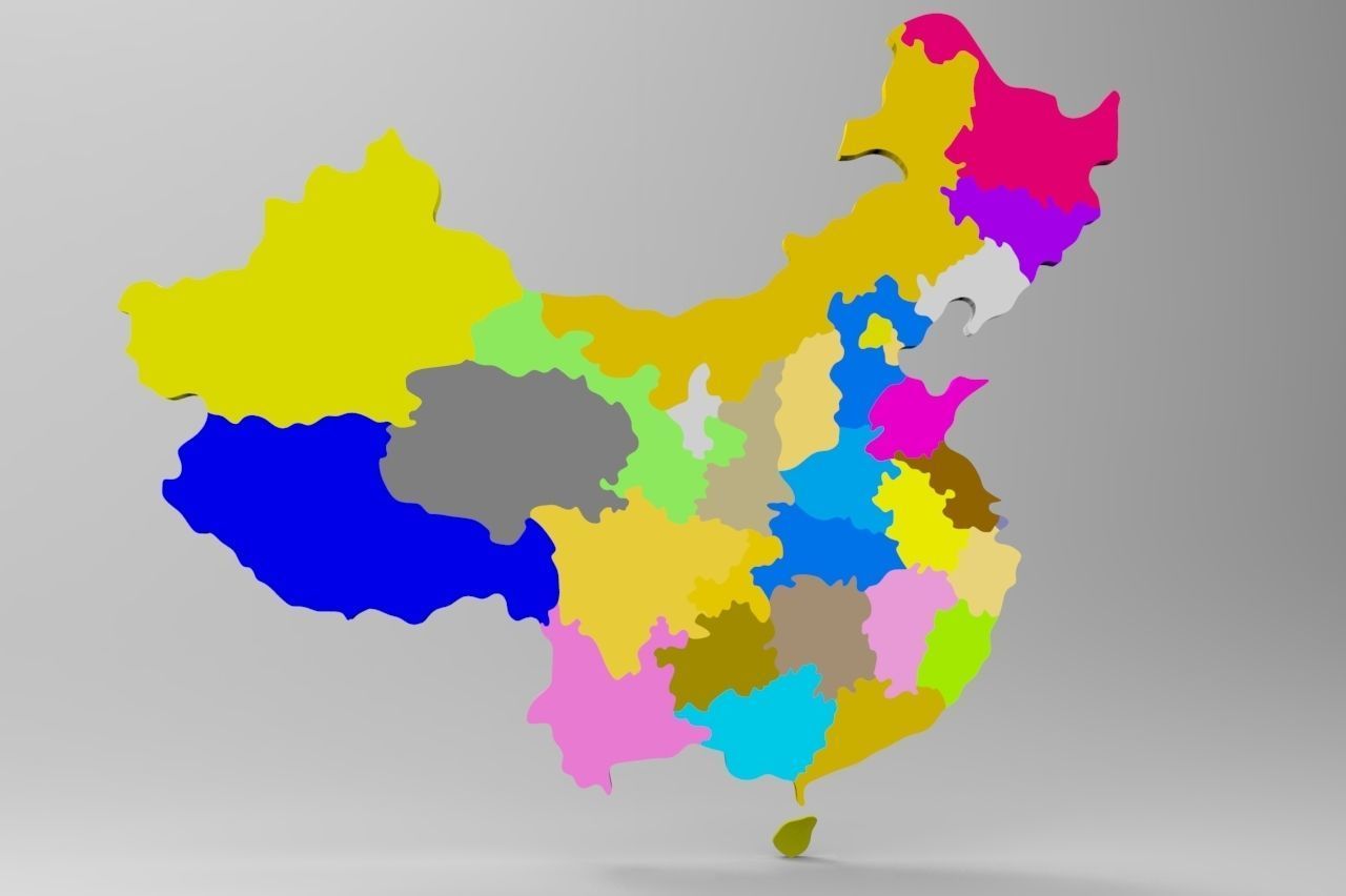3d china map with it all region 3D model | CGTrader