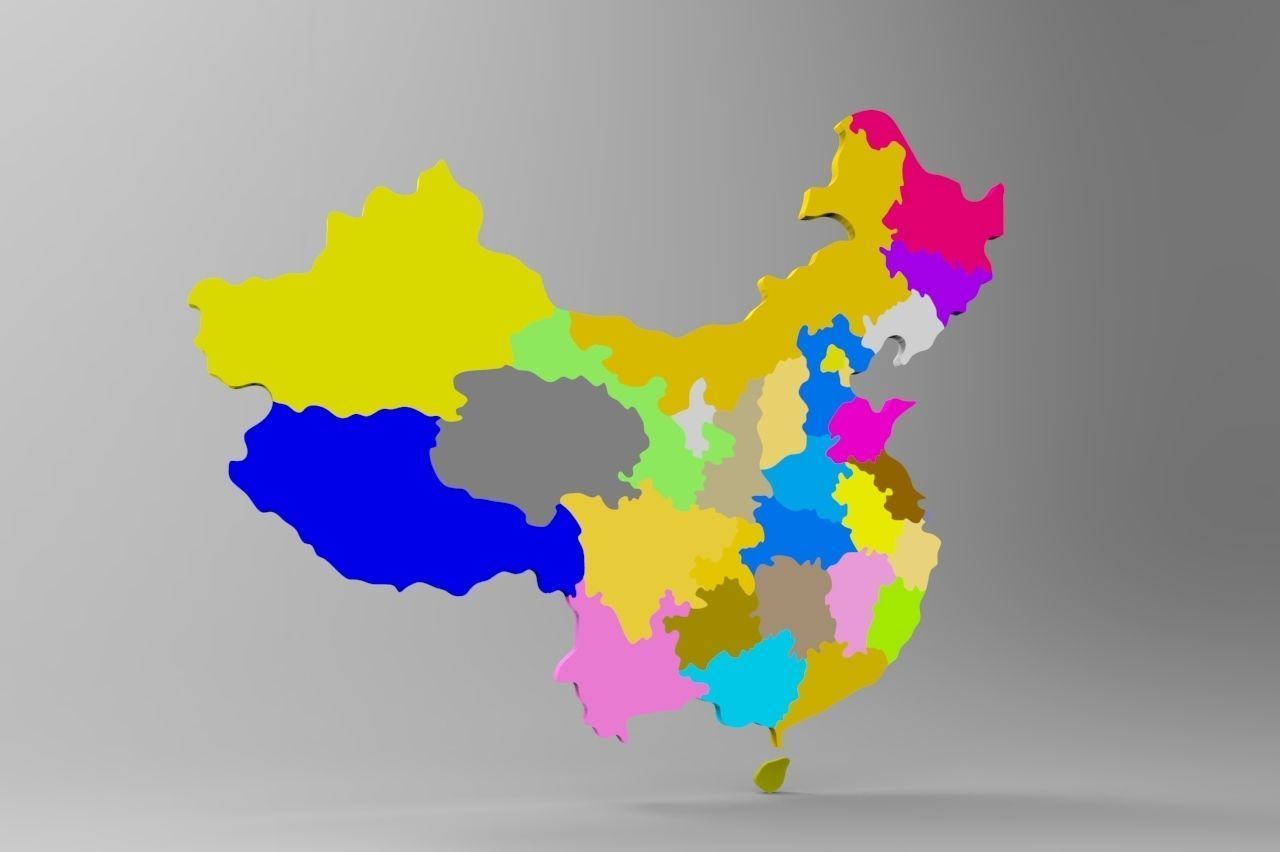 3d china map with it all region 3D model | CGTrader
