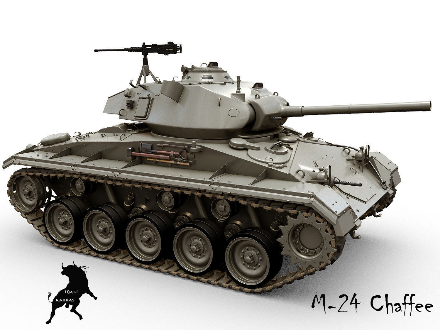 M24 Chaffee 3D Model .max .obj .fbx - CGTrader.com