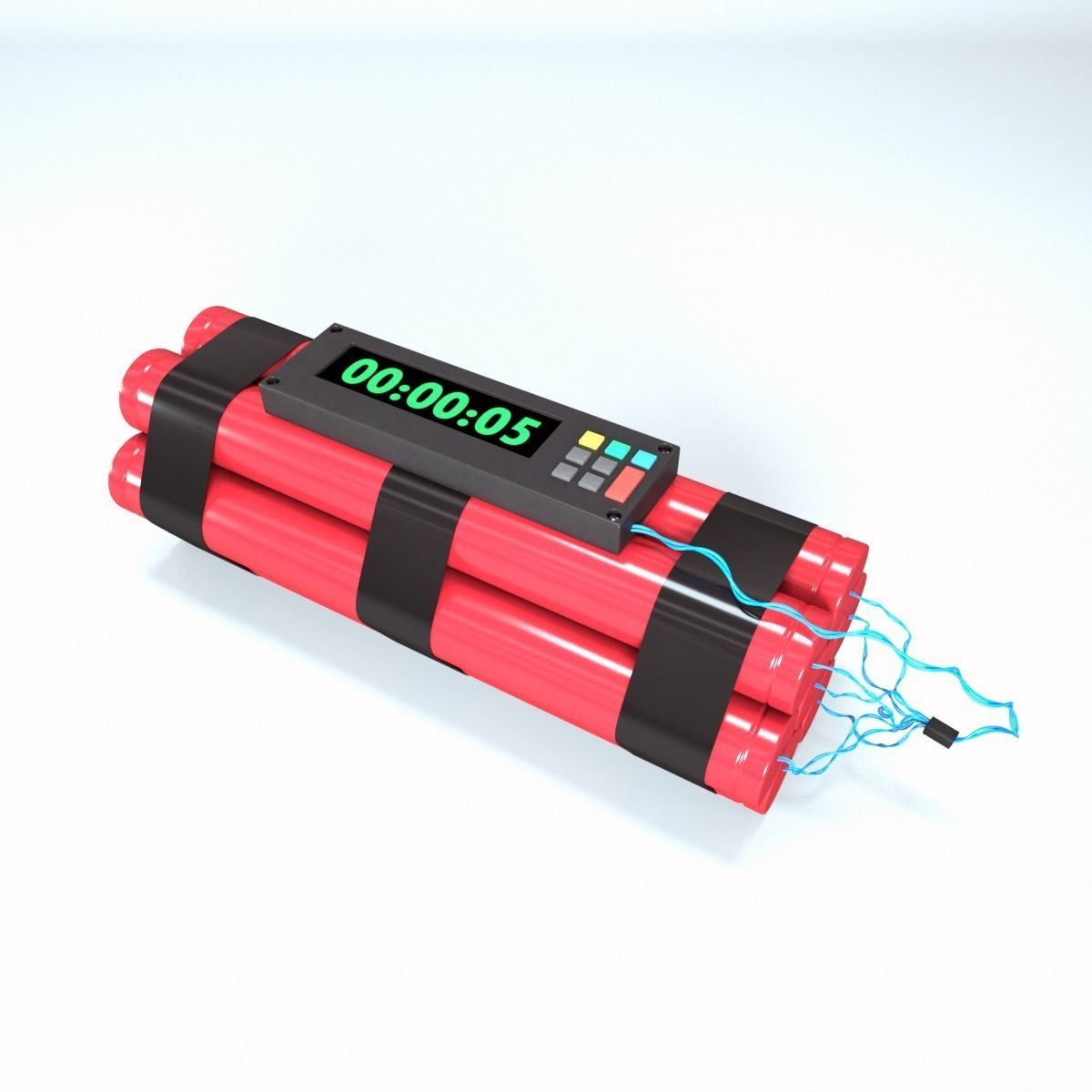 Bomb with Timer 3D model | CGTrader