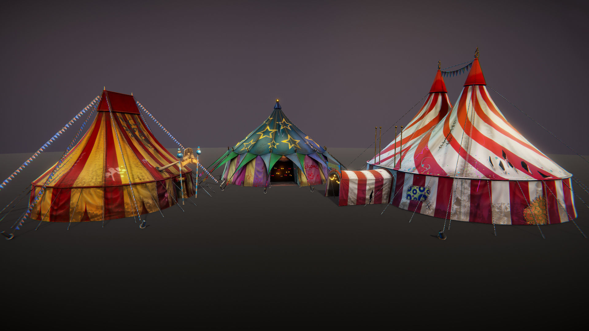 3D model Horror circus tents VR / AR / low-poly | CGTrader