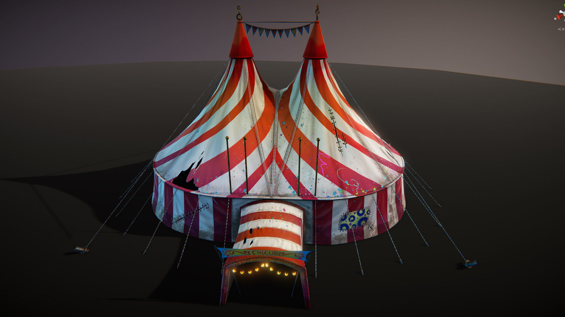 3D model Horror circus tents VR / AR / low-poly | CGTrader