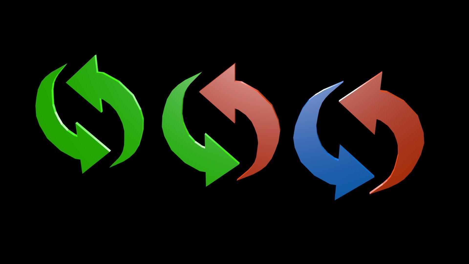 3D model Low poly symbols of circular arrows VR / AR / low-poly | CGTrader