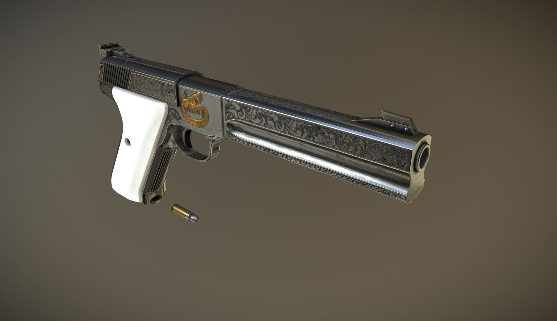 Colt Woodsman Match Target 22LR Pistol 3D model | CGTrader